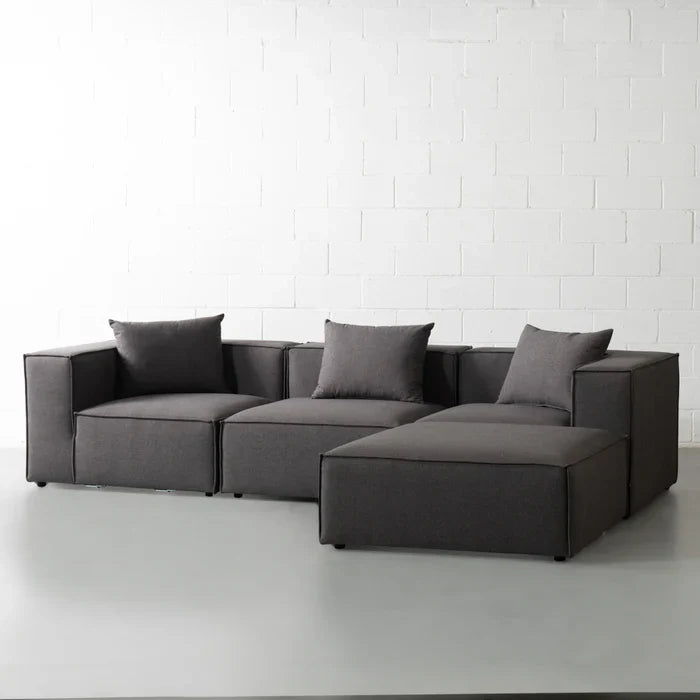 MASON - Dark Grey Fabric Modular Sectional (4 piece) – Tapple Tree